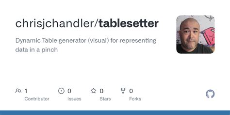 GitHub Chrisjchandler Tablesetter Dynamic Table Generator Visual