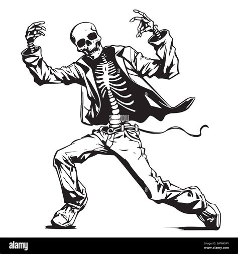 Cool Skeleton In Suit Sketch Hand Drawn Vector Illustration Stock