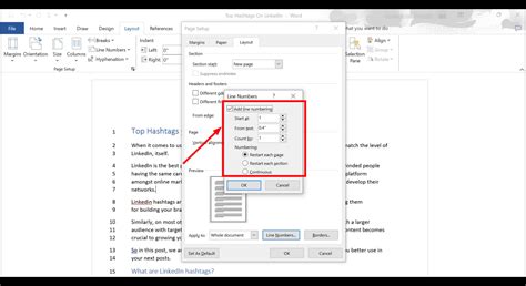 How To Add Line Numbers In MS Word Step By Step Pics