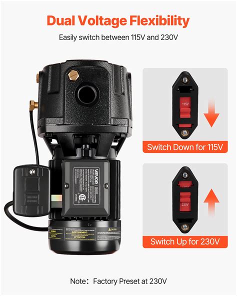 Vevor 1 Hp Jet Pump 1400 Gph Dual Voltage Cast Iron