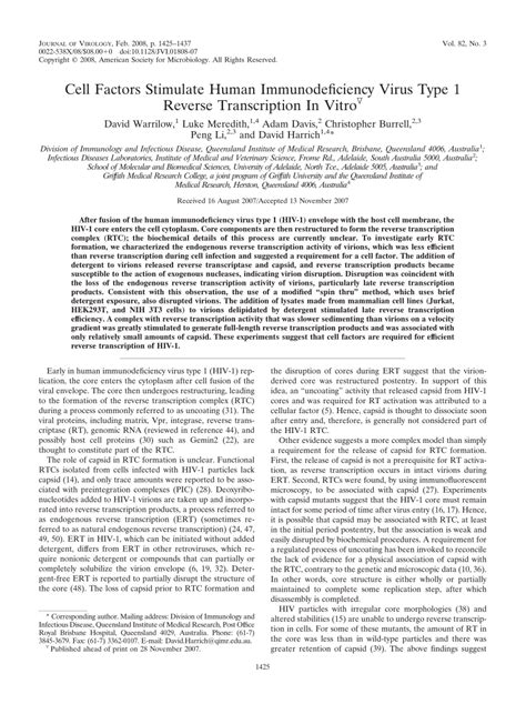 Pdf Cell Factors Stimulate Human Immunodeficiency Virus Type 1