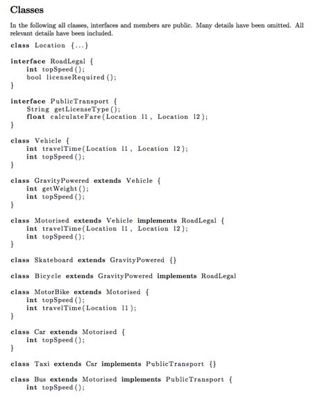 Solved Classes In The Following All Classes Interfaces And