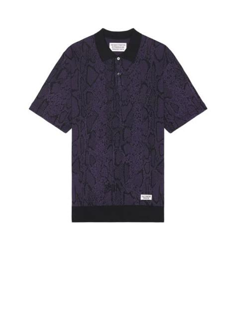 Wacko Maria Python Knit Polo Shirt Reversible