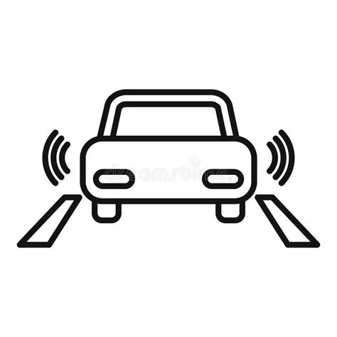Road Sensor Control Icon Outline Vector Safety System Stock Vector