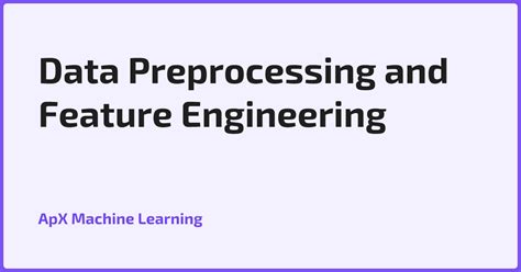 Quiz For Data Preprocessing And Feature Engineering Apx Machine Learning