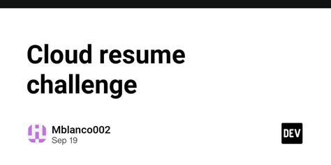 cloud resume challenge r devto