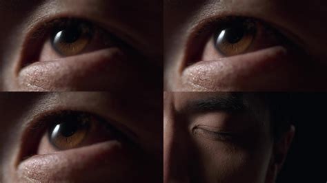 眼睛瞳孔特写睁眼写意看见未来视频素材下载