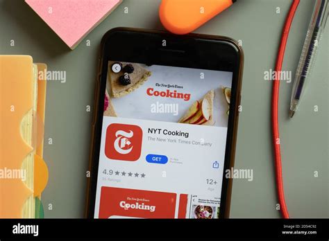 New York Usa 29 September 2020 Nyt Cooking Mobile App Logo On Phone