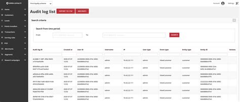 Audit Log — Open Loyalty Documentation