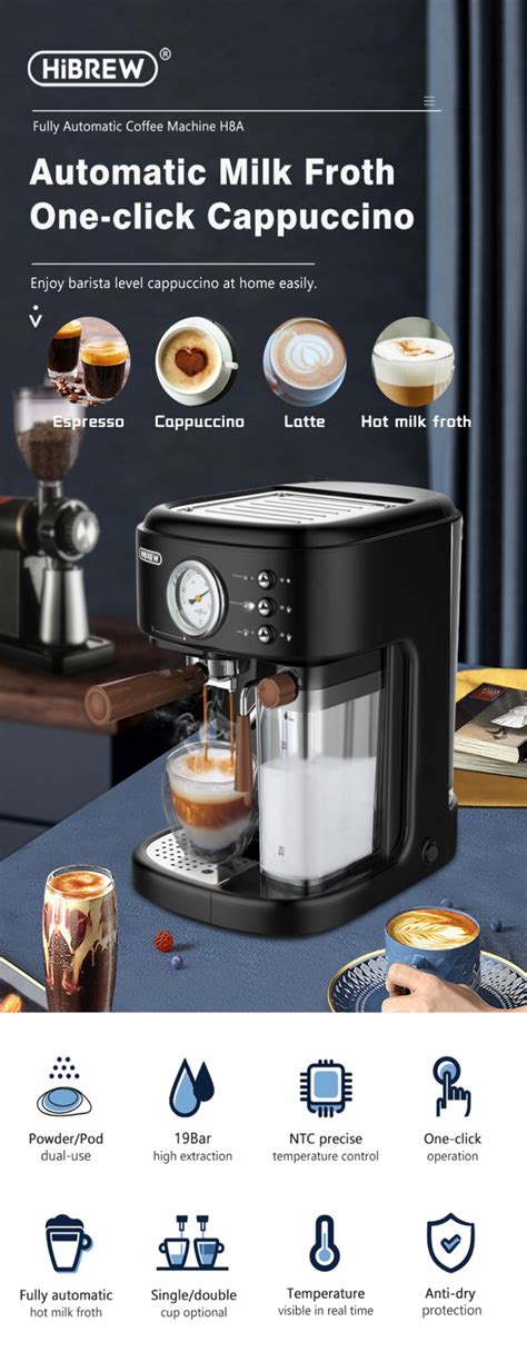 HiBREW H8A 3 in 1 Coffee Machine 19Bar high pressure extraction Fully ...