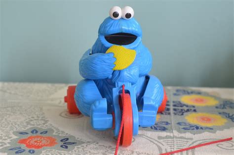 Vintage 80s Cookie Monster Pull Toy Sesame Street Tricycle Henson Etsy Uk