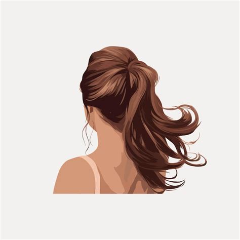 Premium Vector Elegant Brown Hair Illustration