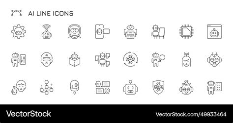 Ai Line Icon Artificial Intelligence Bot Voice Vector Image