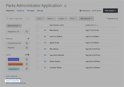Exporting Responses Screendoor Help