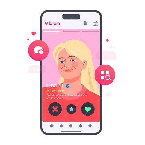 Premium Vector Dating App Interface Mobile Screen With Blonde Girl Flat Vector Illustration