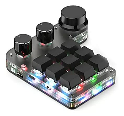 Teclado Mecánico Programable De Una Mano 9 Teclas 3 Perilla Cuotas Sin Interés