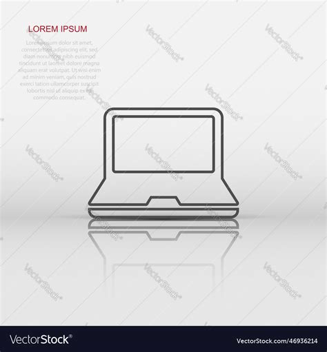 Laptop Computer Icon In Flat Style Notebook Sign Vector Image