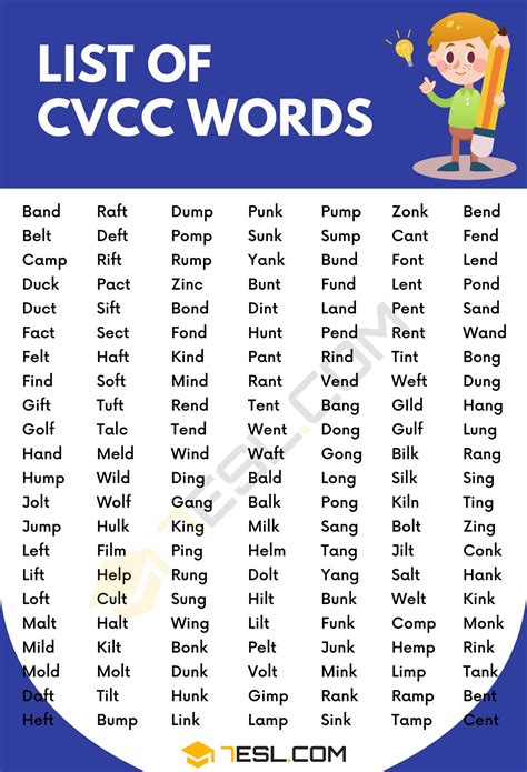 255 Examples Of CVCC Words In English 7ESL In 2023 Cvcc Words