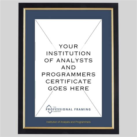 Institution Of Analysts And Programmers Certificate Frame Professional Framing Company
