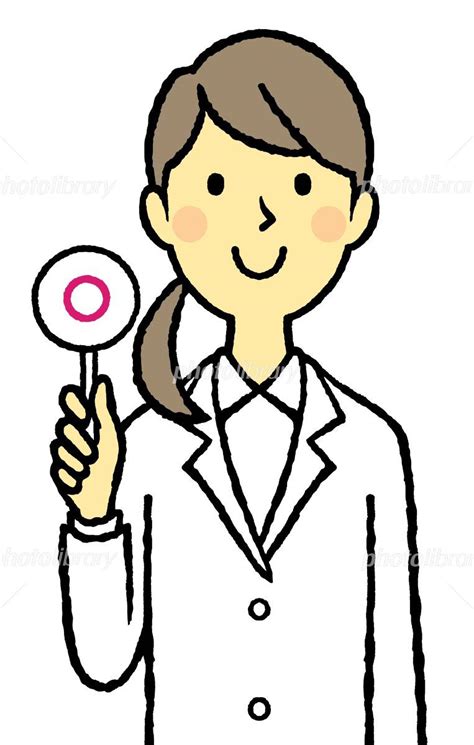 白衣 若い女性 マルバツ イラスト素材 4725192 フォトライブラリー Photolibrary