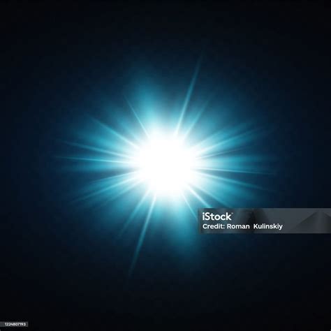 Ilustrasi Vektor Warna Biru Efek Cahaya Cahaya Ilustrasi Vektor Kilatan