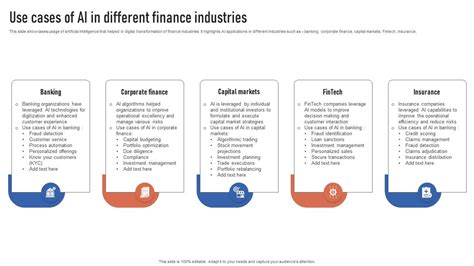 Use Cases Of Ai In Different Finance Industries Finance Automation Through Ai And Machine Ai Ss
