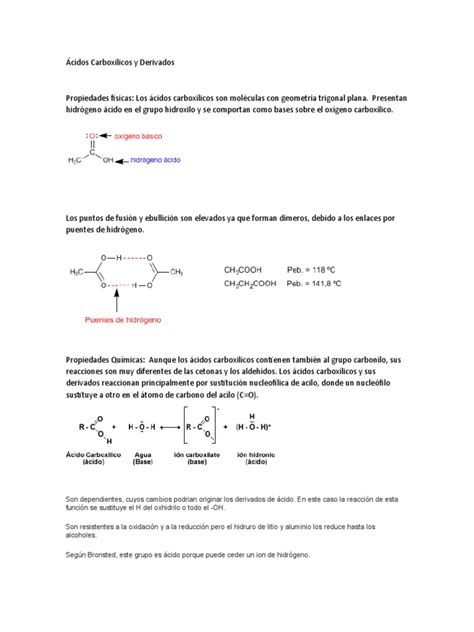 Ácidos Carboxílicos Y Derivados Quimica Pdf Ácido Carboxílico Ácido