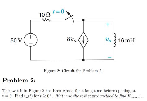 Solved Figure 2 Circuit For Problem 2 Problem 2 The Chegg