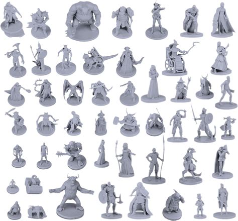 50 Unique Miniatures Fantasy Tabletop Rpg Figures For Dungeons And