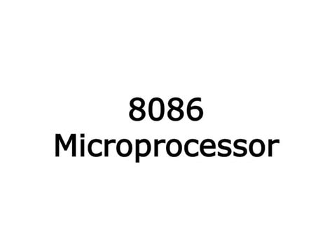 Microprocessor And Microcontroller 8086 8085 Ppt