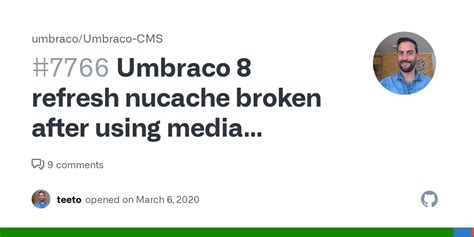 Umbraco 8 Refresh Nucache Broken After Using Media Service Issue