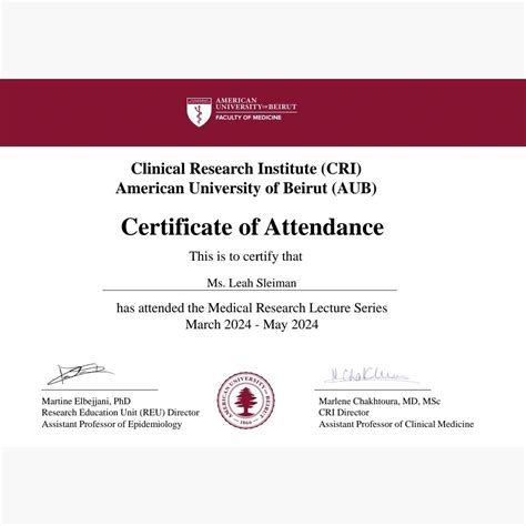 Leah Sleiman On Linkedin I Am Thrilled To Share That I Have Completed The Medical Research Lecture…