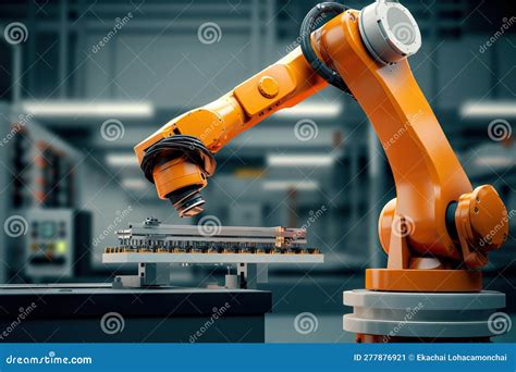 Smart Industrial Automation Advanced Robotic Arm In Modern Factory Created With Generative Ai