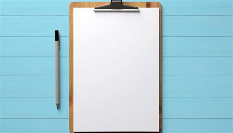 Premium Ai Image Empty Clipboard Mock Up On Wooden Simple White Clip