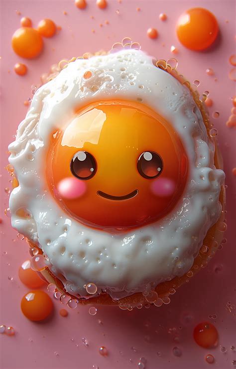 A Kawaii Fried Egg Character Prompteca