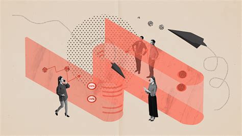 혁신 현대 미술 콜라주 개념 설계 새로운 전략을 세우고 계획을 세우고 성공을 거두는 직원들 18 19세에 대한 스톡 사진 및