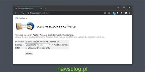 jak przekonwertować kontakty vcf na plik csv