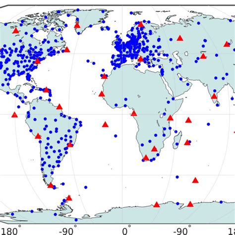 Igs Repro3 Network Consists Of 1053 Stations The Red Triangles Are 48