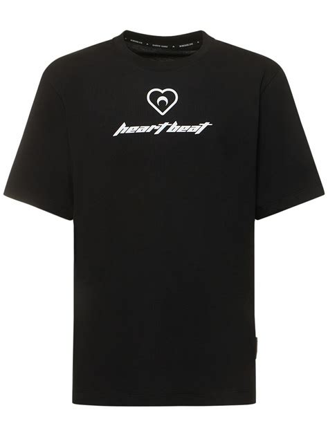 Marine Serre Heartbeat Print Cotton Jersey T Shirt Marine Serre