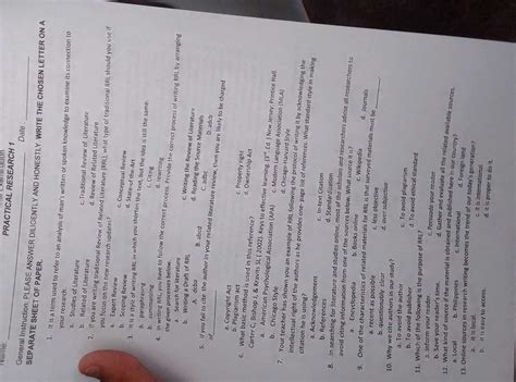 Name Practical Research General Instruction Studyx