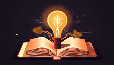Book And Lightbulb Icon Glowing Together Symbolizing The Enlightening And Transformative