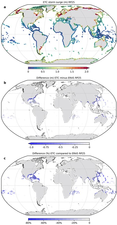 Extratropical Cyclone Induced Storm Surge Levels With A 25 Year Return