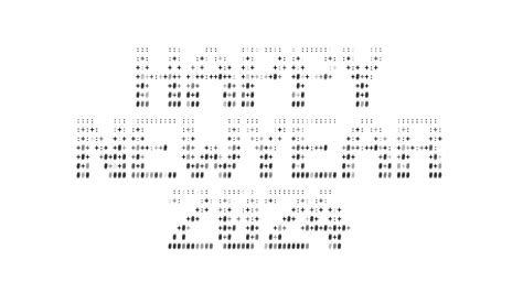 Feliz Novo Ano 2024 Ascii Animação Em Branco Fundo Ascii Arte Código Símbolos Com Brilhando E