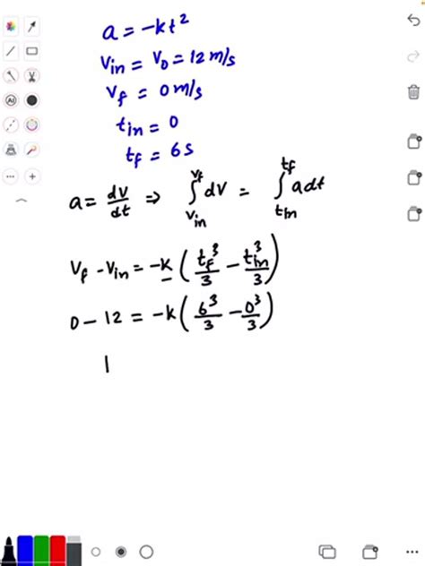 Solved The Acceleration Of A Particle Is Given By A K T Where A Is