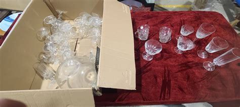 Large Box Of Assorted Glassware