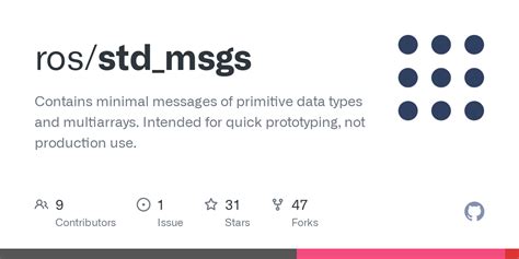 Github Ros Std Msgs Contains Minimal Messages Of Primitive Data Types And Multiarrays