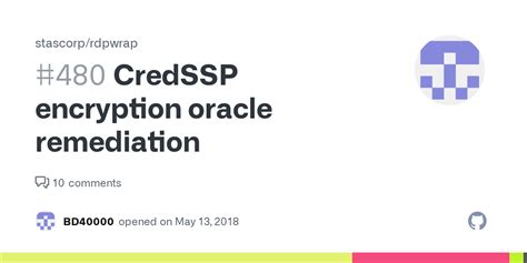 Credssp Encryption Oracle Remediation · Issue 480 · Stascorprdpwrap