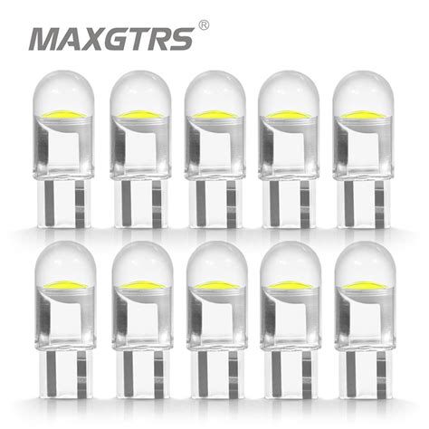 MAXGTRS Auto T10 W5W 194 168 Led Cold White LED COB Silica Car Super