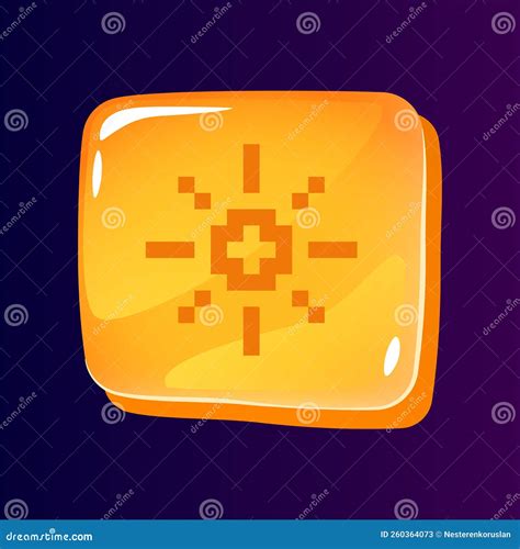 day mode glossy ui button with pixelated icon stock vector
