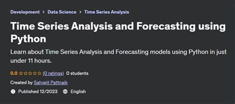 Time Series Analysis And Forecasting Using Python 2023 Scriptmafia
